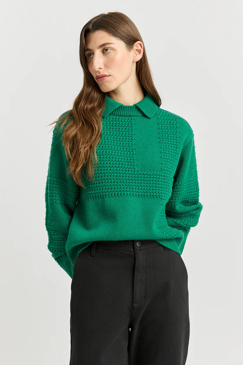 Toorallie | Textured Stitch Funnel | Lush Green